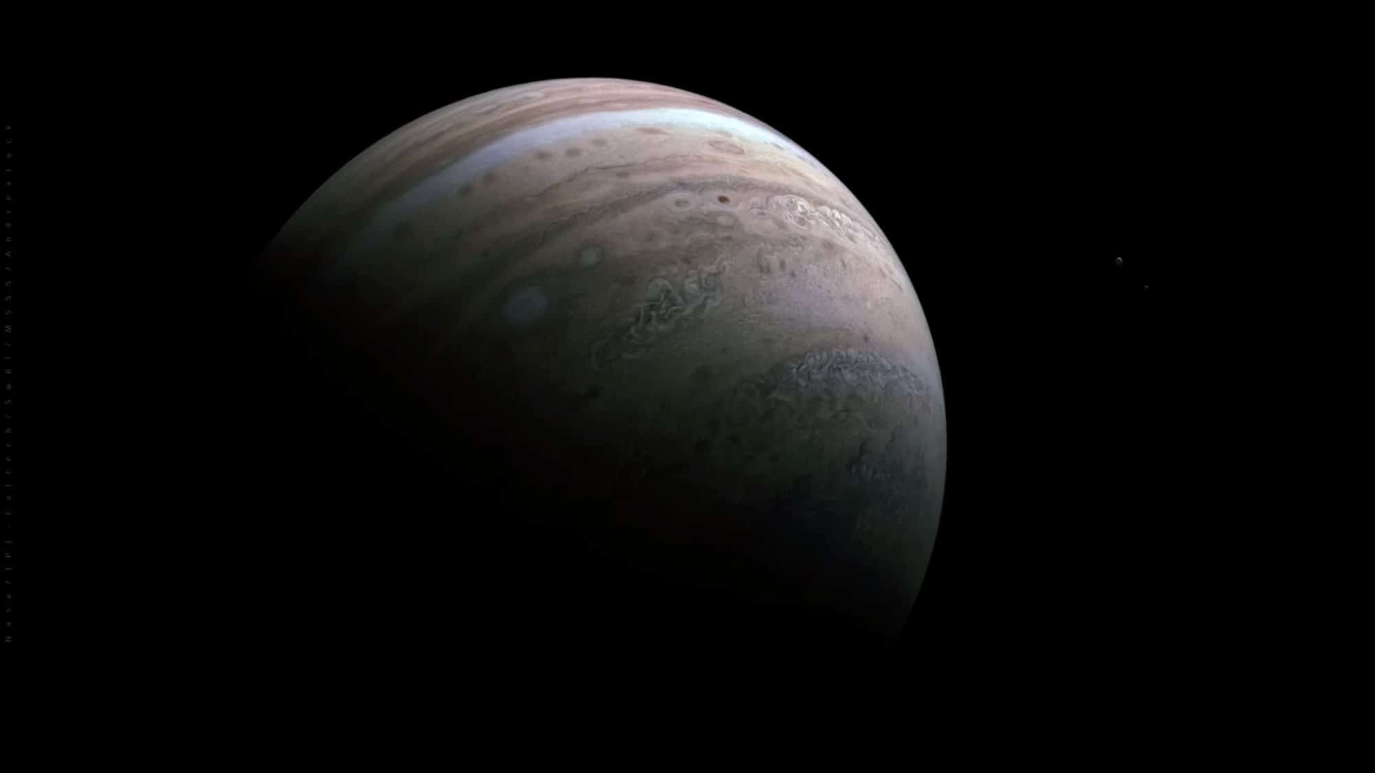 Luas de Júpiter, Io e Europa protagonizam nova imagem de sonda da NASA