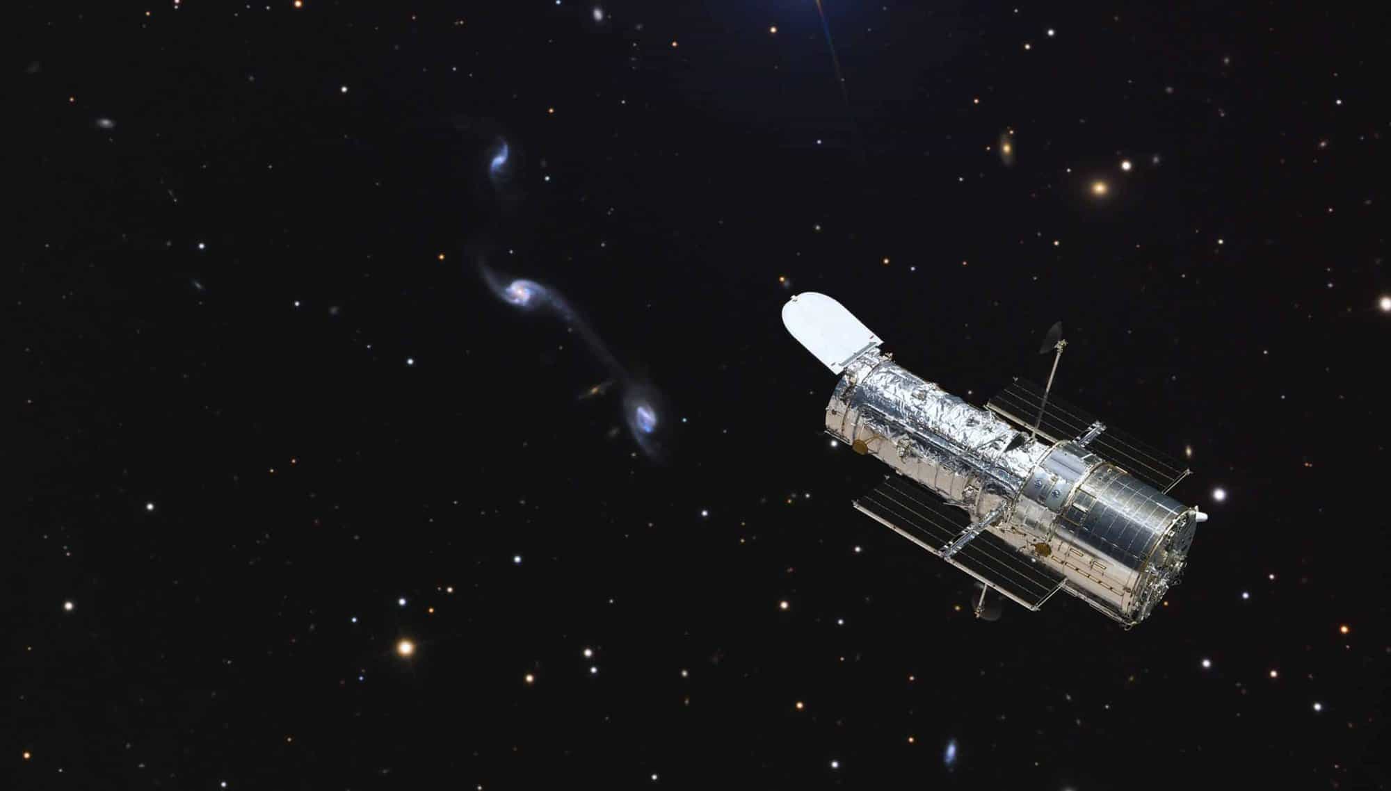 Hubble registra conexão fascinante entre trigêmeos galácticos
