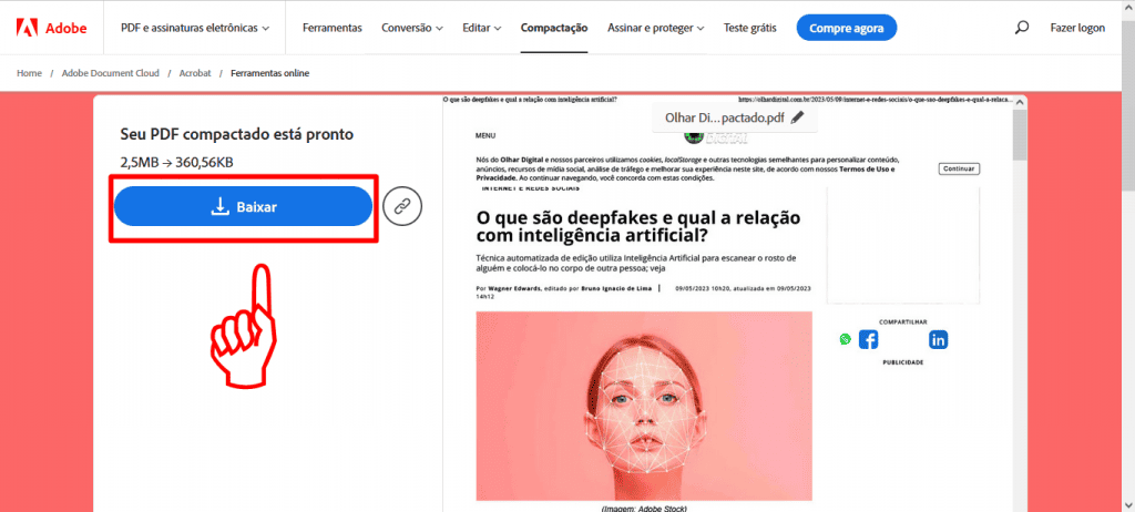 Como compactar PDF online - Olhar Digital